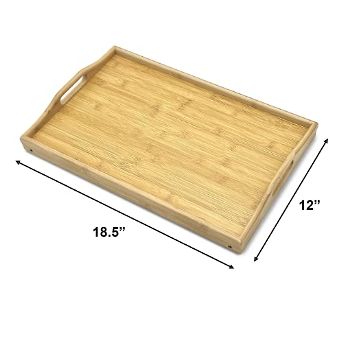 Bam & Boo - Large Natural Bamboo Bed Tray Table With Folding Legs For Eating, Working, Serving, and Organizing (20" x 13")