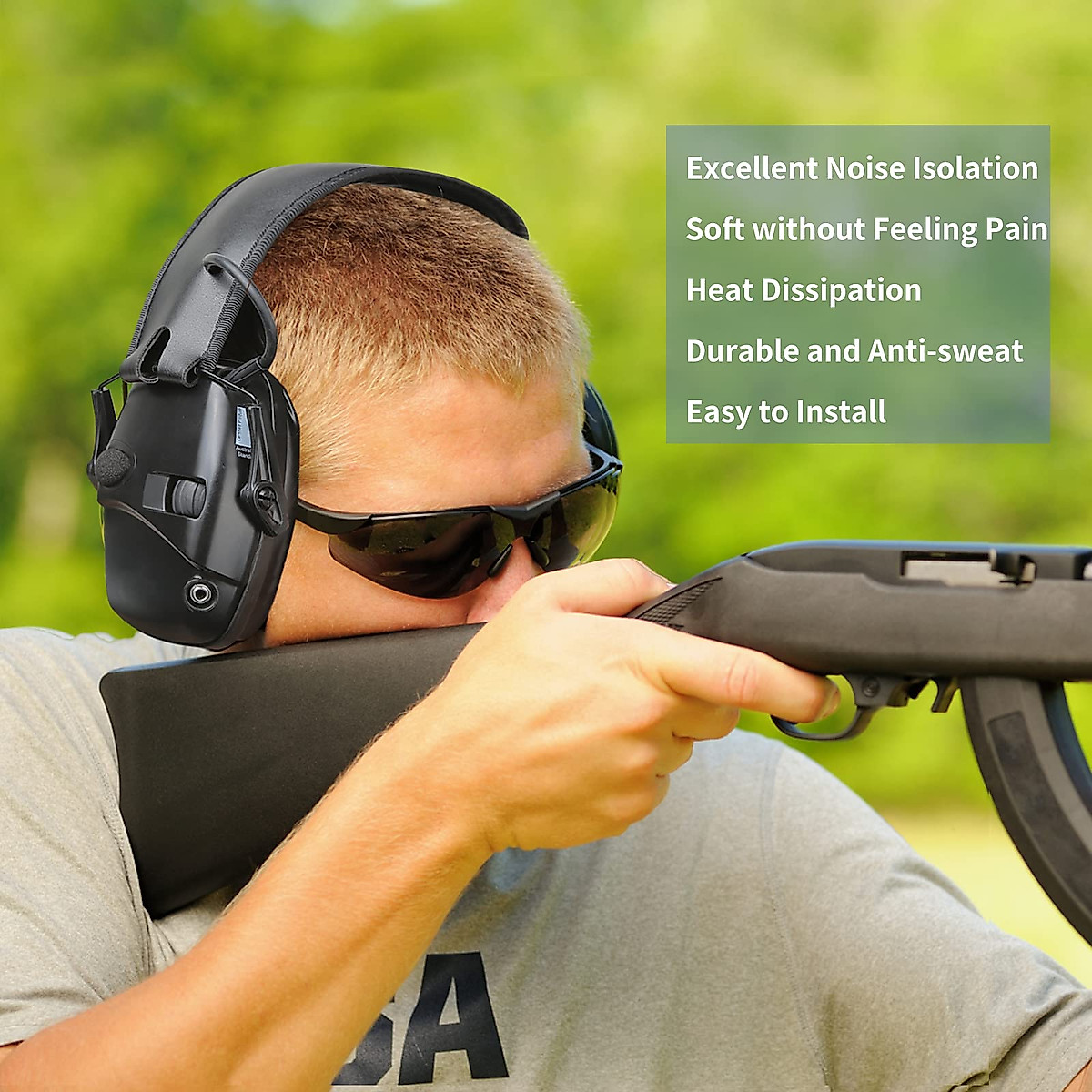 Gel Ear Seals for Howard Leight by Honeywell Earmuffs Impact Sport, Impact Pro, Sync, Leightning, Ear Cushions Earpads for Awesafe Earmuffs, ZOHAN EM054 Earmuffs, PROHEAR 030, 036, 016 Earmuffs