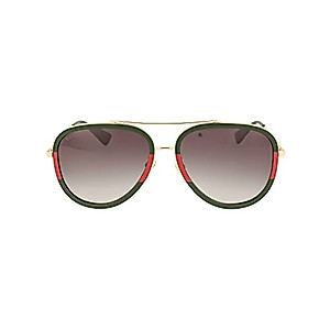 Gucci Pilot Urban Web Block Aviator Sunglasses, Gold/Green, One Size