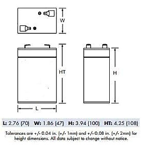 Exit Sign Battery (6) Pack. ELB-06042, 0120255, PS-640, 6 Volt, 4.5 amp Sealed Battery