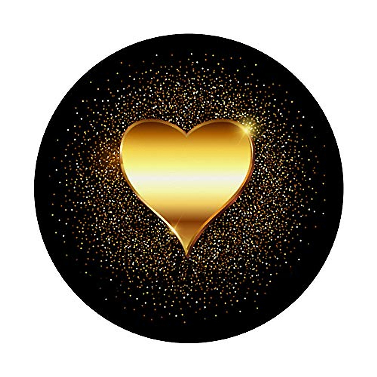 Gold Heart Sparkle on Black Chic Design PopSockets PopGrip: Swappable Grip for Phones & Tablets