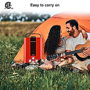 Tankless Water Heater, GASLAND Outdoors BE158R 1.58GPM 6L Portable Gas Water Heater, Instant Propane Water Heater, Overheating Protection, Easy to Install, for RV Cabin Barn Camping Boat, Red