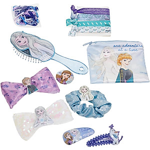 Disney Frozen - Townley Girl Hair Accessories Box|Gift Set for Kids Girls|Ages 3+ (13 Pcs) Including Hair Bow, Hair Brush, Hair Clips and More, for Parties, Sleepovers and Makeovers