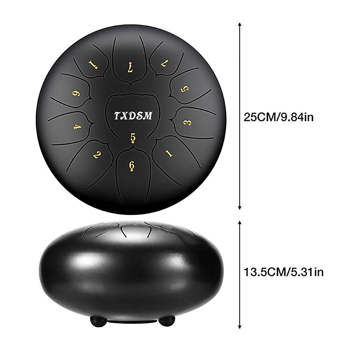 EGMI Tongue Drum 10 Inch 11 Note Percussion Instrument Tank Drum with Mallets Mallet Bracket Cleaning Cloth Finger Picks Music Book Sticker Notes Travel Bag, Portable for Concert Yoga (Silver)