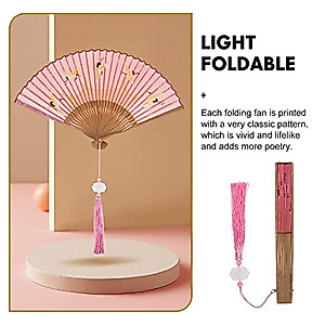 RAZZUM Retro Style Silk Fan Folderable Fan Chinese Style Fan Wall Decoration Costume Collocation Large Wall Decor Fan