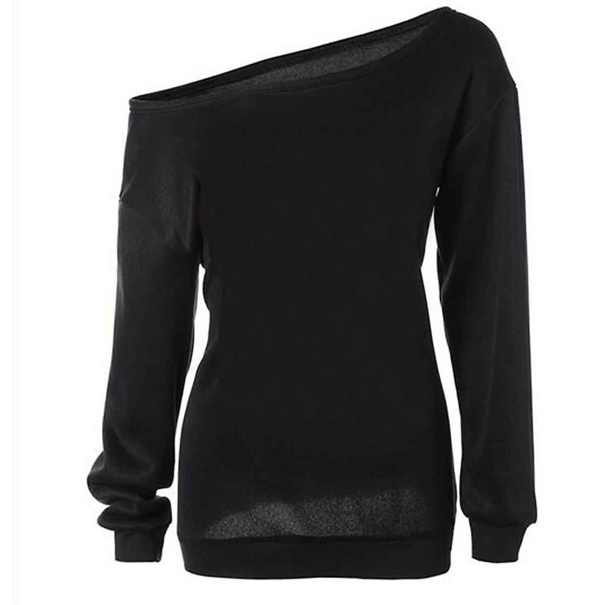 Dutebare Women Off Shoulder Sweatshirt Slouchy Shirt Long Sleeve Pullover Tops Black a 3XL