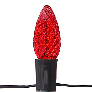 25 Pack C9 Led Replacement Christmas Light Bulb, C9 Shatterproof Led Bulb for Christmas String Light, E17 Intermediate Base, Commercial Grade Dimmable Bulbs, Red