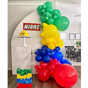 EROOCAI DIY 134pcs Red Yellow Green Blue Balloon Garland Arch Kit for Superhero Theme Party Baby Shower Birthday Party Decoration