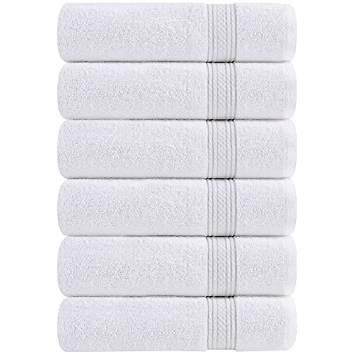Utopia Towels 12 Bundle Pack - Bath Towel Set (6-Pack) and Hand Towels (6-Pack)-100% Ring-Spun Cotton-Highly Absorbent–Soft & Luxuriou-White
