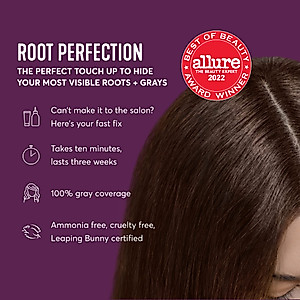 Madison Reed Root Perfection Permanent Root Touch Up, Medium Brown 6N Savoca, 10 Minutes for 100% Gray Root Coverage, Ammonia-Free Hair Dye, Two Applications