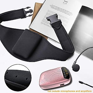 IRASPIN 2 Pack Mic Belt for Fitness Instructors,Vertical Microphone Transmitter Carrier Belt for Fitness Class,Public Speaking,Theatre,Pilates Teachers,Spin Yoga