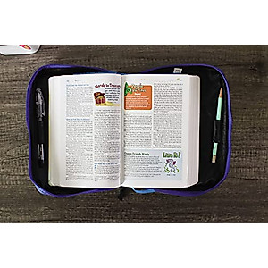 Adventure Bible Cover for Boys, Zippered, with Handle, Nylon, Blue, Medium