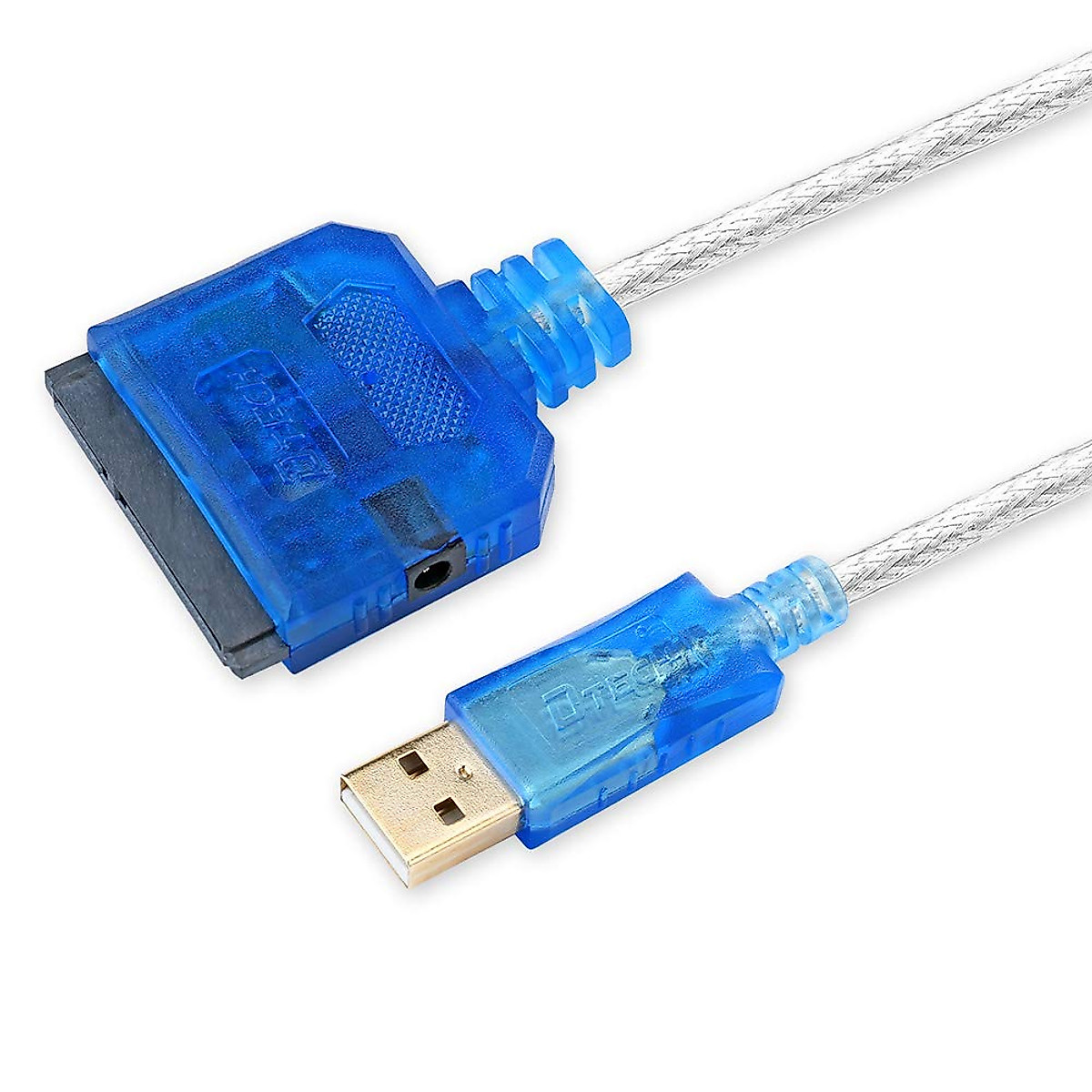 DTech Slim USB to Hard Drive Cable HDD SSD 3.5 2.5 Inch 22 pin SATA to USB 2.0 Adapter with Power Supply LED Indicators External Converter for Laptop Desktop Computer SATAIII Disk Data Transfer