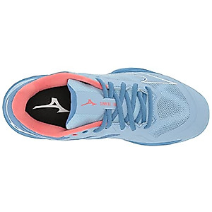 Mizuno Women's Wave Exceed Light Tennis Shoe, Dutch Canal/White, 9.5