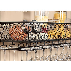 Wine Racks Metal Wine Rack/European Retro Wrought Iron Wine Rack Hanging Hanging Wine Cabinet/Wine Glass Rack Bar Wall Racks (Color : 2, Size : 120 * 25 * 16cm)