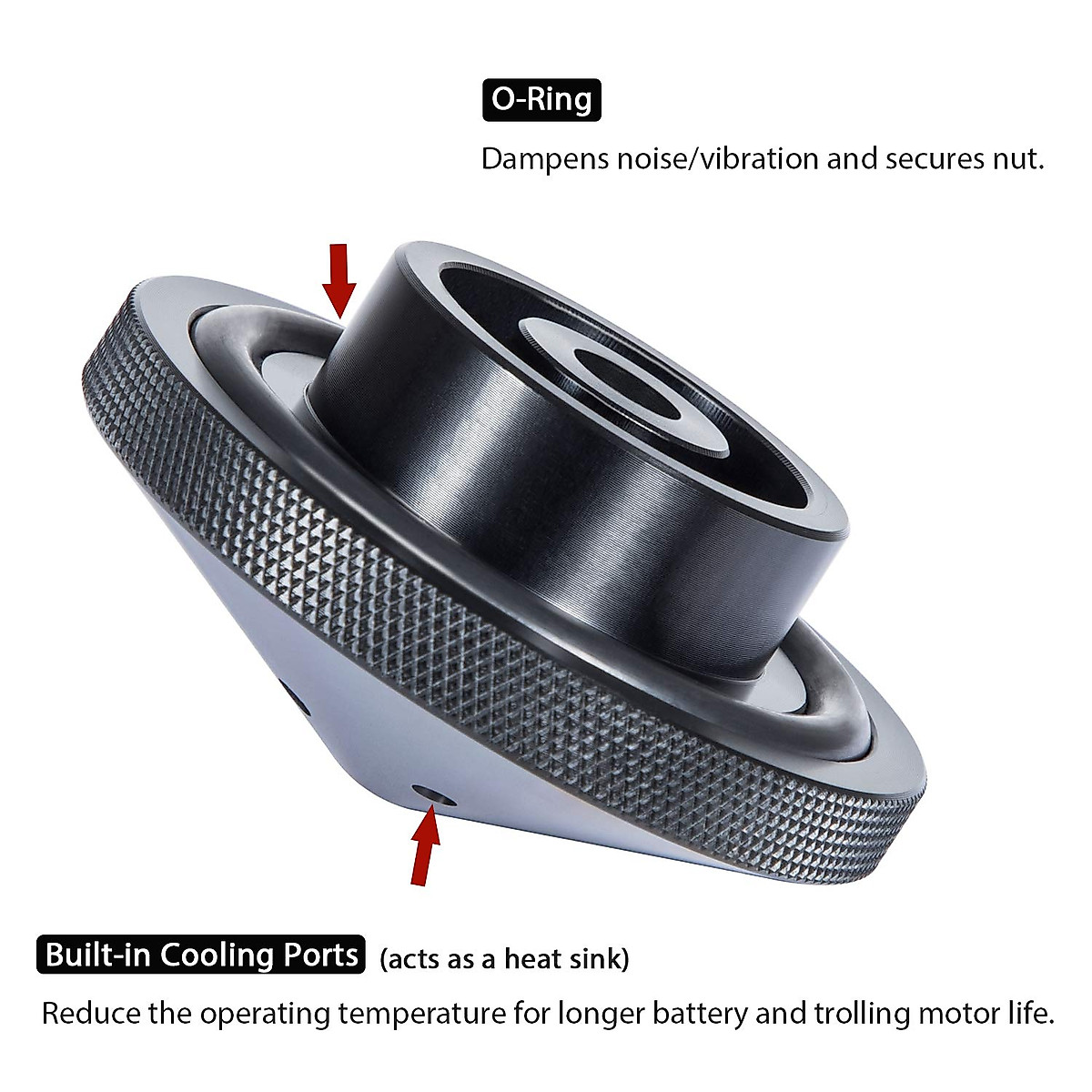 Yoursme Eliminator Trolling Motor Prop Nut for MinnKota 35-70lb Models (GFEL-MKS-BK-DP)