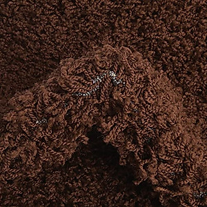 Rugs.com - Über Cozy Solid Shag Collection Rug – 8' x 10' Chocolate Brown Shag Rug Perfect for Living Rooms, Large Dining Rooms, Open Floorplans