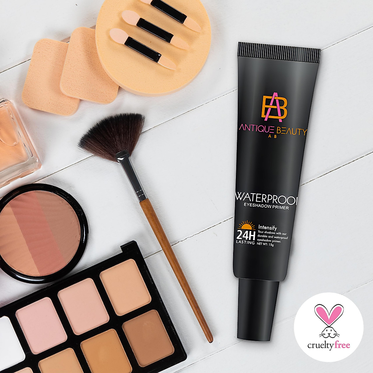 Antique Beauty Eyeshadow Primer, 24- Hour Long Lasting, Smudge Proof, Waterproof, Eye Base Make Up, Suitable For All Skin Tones / 1 Count, 15 g /