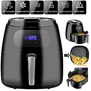 SUPER DEAL 7.6 QT Air Fryer Oven Cooker with 7 Cooking Presets Auto Shut off & Timer Dishwasher Safe Parts Recipes & CookBook, 1700W, Black