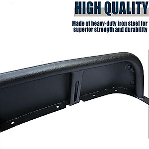 SUPERDRIVE Flat Front&Rear Tubular Fender Flares EXCL.LED Lights Mud Guards Compatible with 2007-2018 Jeep Wrangler JK&JKU 2/4 Door, 4 PCS Heavy Duty Solid Steel Textured Black Off-Road Liner Set