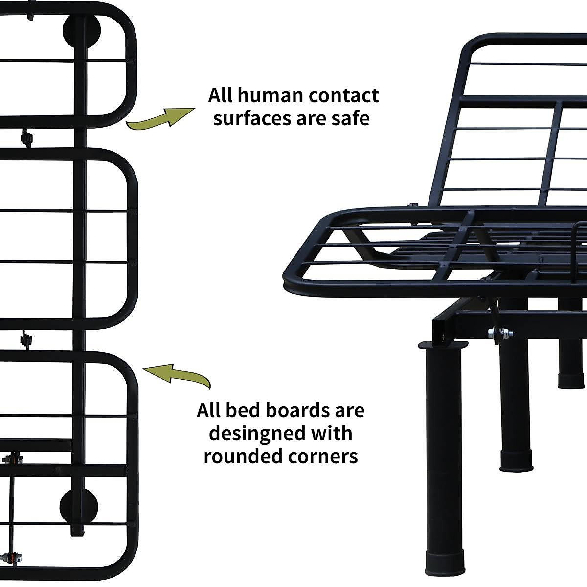 MICOUD Adjustable Bed Frame, Zero Gravity, Wireless Remote Control, 705 lb. Quick Assembly, Black