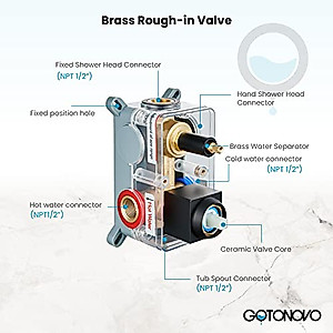 gotonovo Oil Rubbed Bronze Shower System Wall Mount Triple Function Bathroom Shower Faucet Set High Pressure Square 10" Rain Showerhead Tub Shower Faucet with Hand Shower Rough-In Valve