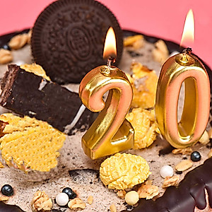 Gold Number Candles Numbers 1st One Number 1 Champagne Candle Glitter Happy Birthday Numeral Cake Topper Decoration for Adults/Kids Party Old Birthday Candle 16 18 10 13 14 12 21 31 11 19