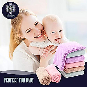 Super Soft Burp Cloths 8 Pack - Thick Baby Washcloths - Extra Absorbent - Perfect Size Large 20" by 10" - Light and Easy to Carry - Milk Spit Up Rag - Burpy Cloths for Unisex, Boy, Girl - Multicolored