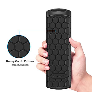 Fintie Protective Case for TiVo Stream 4K Remote – CaseBot (Honey Comb Series) Lightweight (Anti-Slip) Shockproof Silicone Cover for TiVo Stream 4K Remote Controller, Black