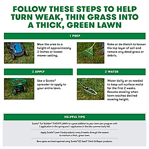 Scotts Turf Builder THICK'R LAWN Grass Seed, Fertilizer, and Soil Improver for Tall Fescue, 1,200 sq. ft., 12 lbs.