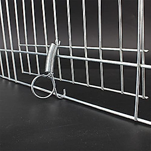 Wmzjnljy 12pcs 3.35inch Spring Cage Latch Door for Rabbit Cages Doors Multifunctional Spring Cage Latch Metal Finger for Rabbit Dog Birds Bunny Rodents Guinea Pig Hamster Parrot Cage Door(J08-12)