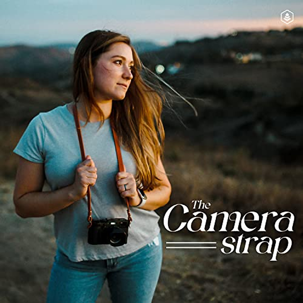 Evergreen Genuine Leather Minimalist Neck Shoulder Slim Camera Strap (Tan)