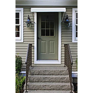 NuImage Awnings 48425 Series 2500 Aluminum Door Canopy with Support Arms, 48 inches Wide, White & M-D Building Products 6247 36-Inch Aluminum Drip Cap