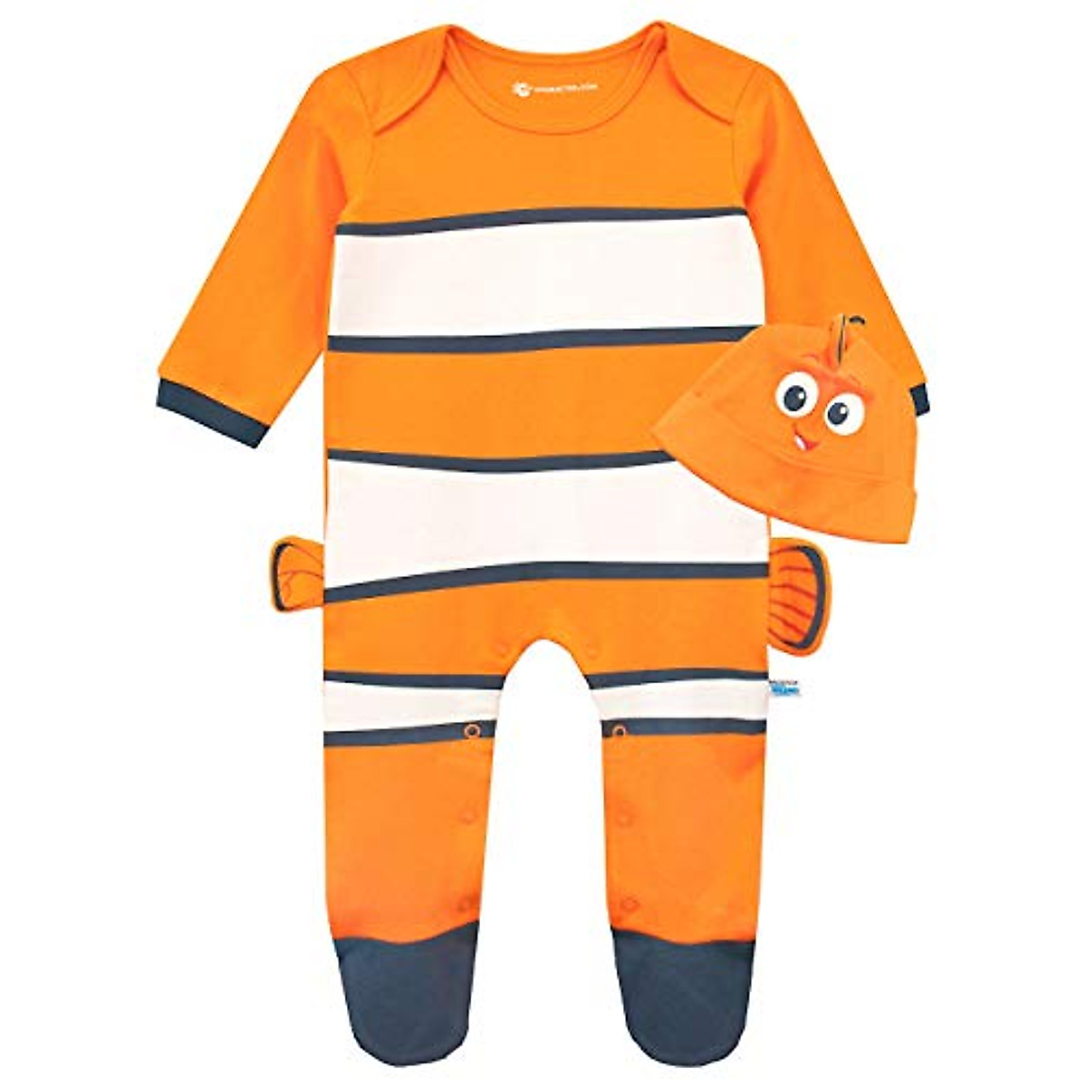Disney Baby Boys' Finding Nemo Footie and Hat Set Size 12M Orange