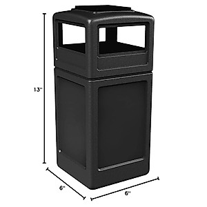 Commercial Zone 42 Gallon Square Waste Container with Ashtray Dome Lid Color: Black