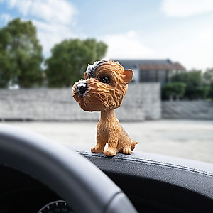 COGEEK Bobble Head Dogs Bobbing Heads Car Dash Puppy Car Decoration (Yorkshire Terrier)