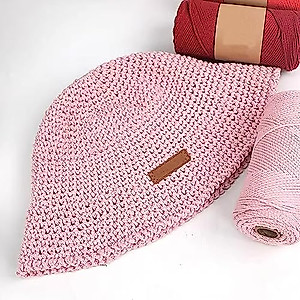 Light Blue Braided Cotton Cord Crochet Bag Yarn Hollow Knitted Crochet Yarns Round Rope Yarns 100g