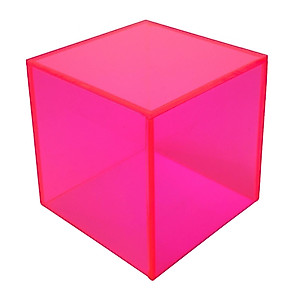 Generic T'z Tagz New 4x4x4 Neon Red/Pink Acrylic Display Box Decorative Cube Stands Bins