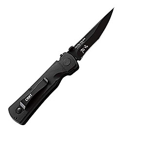 CRKT Hissatsu EDC Folding Pocket Knife: Assisted Opening Everyday Carry, Osoraku Modified Tanto Blade, Thumb Disk, Automated Liner Lock, Nylon Handle, Reversible Pocket Clip 2903