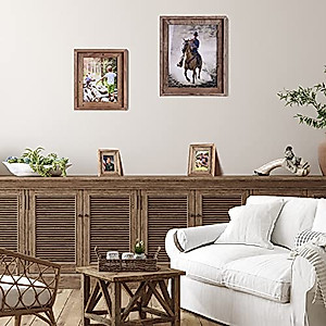 Robhomily 12x16 Barnwood Picture Frame 100% Natural Wood 12x16 Rustic Frame for Wall Amounting, Distressed Farmhouse Picture Frames 12x16 for Home Decor.