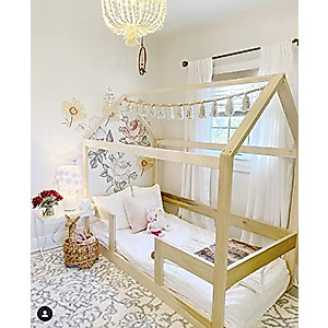 Twin Full or Queen House Bed with Railings Handmade in the USA