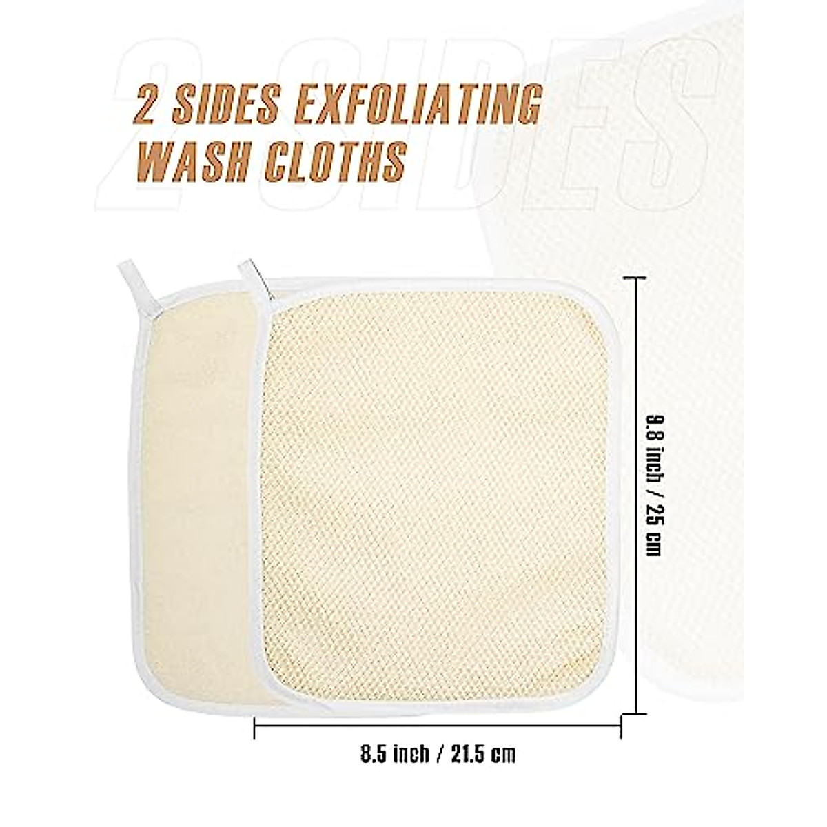 Exfoliating Washcloth for Body and face, 7 Pack Facial Exfoliate Two Sides Body Scrub for Bath, Remove Dead Skin Wipe Wash Cloth Towel for Women and Man
