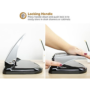 Bostitch Office PaperPro inPRESS 40 Reduced Effort 3-Hole Punch, 40 Sheets, Silver (2240)