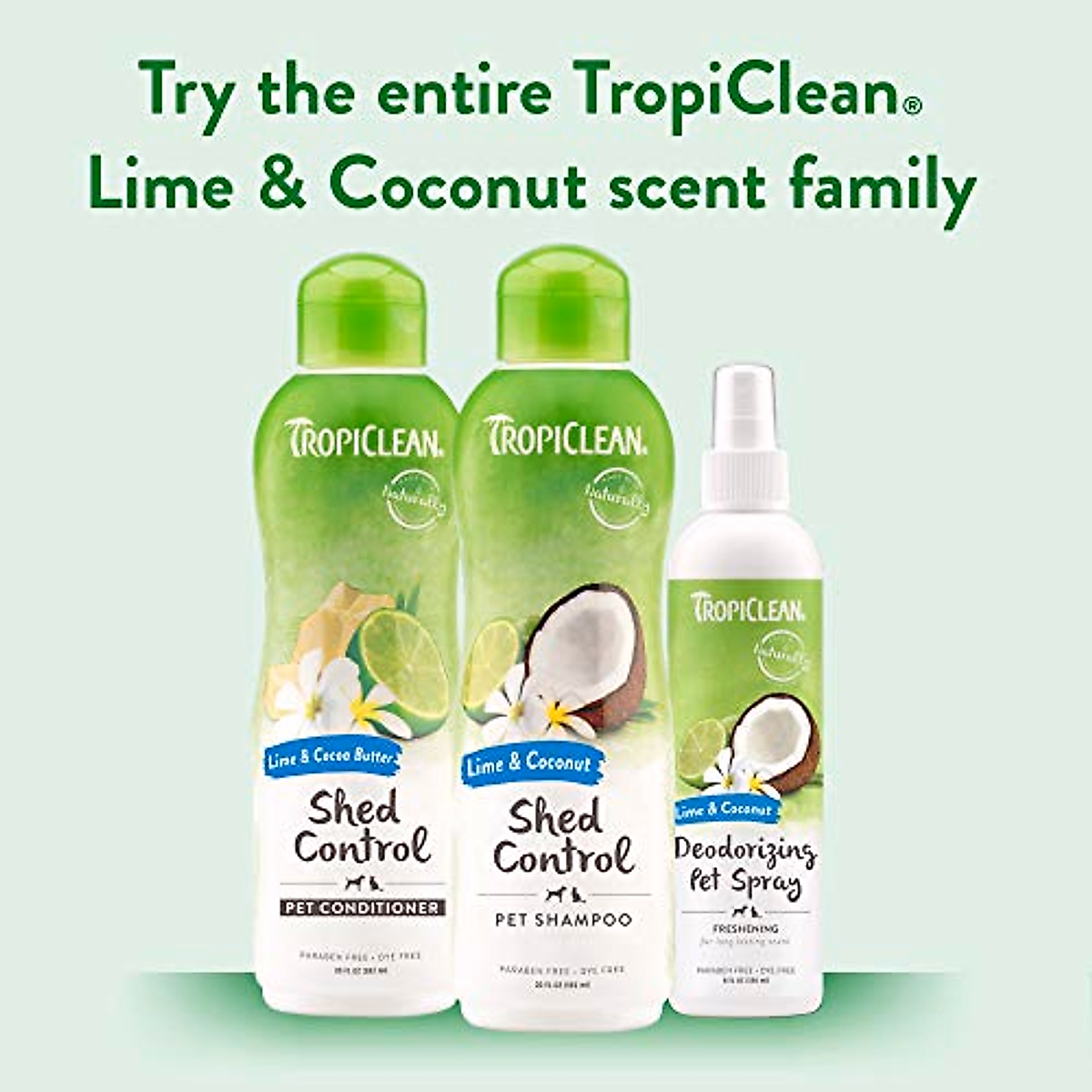 TropiClean Lime & Coco Butter Deshedding Dog Conditioner for Shedding Control | Natural Pet Conditioner Derived from Natural Ingredients | Cat Friendly | Made in the USA | 1 Gallon