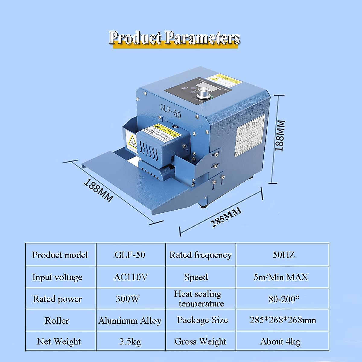 EODSAD Heat Sealer Machine,Automatic Food Plastic Bag Heat Sealing Machine, Continuous Roller Sealer Temperature Control, Commercial Plastic Bag Sealer For Cookies,Small Shops,Home Kitchen