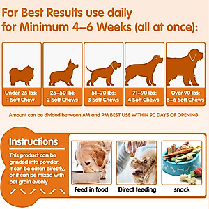 YEUGSCKA Joint Support Supplements Chew for Dogs 120 Count, Hip & Joint Care Tablets with Glucosamine, Chondroitin, Green Lipped Mussel and Vitamins for Dog Joint Care