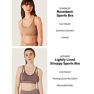 Victoria's Secret Pink Seamless Sports Bra, Low Impact Bras for Women, Racerback, Black (XL)