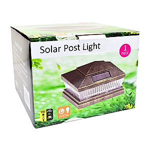 iGlow 12 Pack Vintage Bronze Garden 6 x 6 Solar SMD LED Post Deck Cap Square Fence Light Landscape PVC Vinyl Wood Bronze