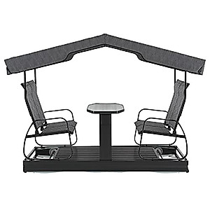Westerly Clermont Outdoor Glider Benches for Outside Porch Patio Garden Yard Retro Metal Glider Chair Outdoor