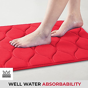 Yafa Home Fashion Oval Shaped Design Embossed Solid Color Memory Foam Soft Bathroom Rug Non-Slip PVC Backing